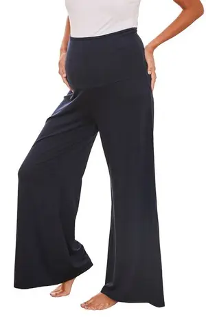 ANGEL MATERNITY Debra Wide Leg Maternity Pants - Navy