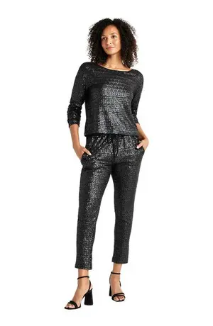 Splendid Tavi Sequin Long Sleeve Top