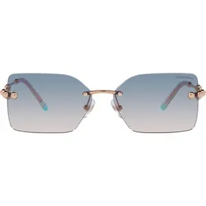Tiffany & Co. 59mm Rectangular Sunglasses - Rose Gold