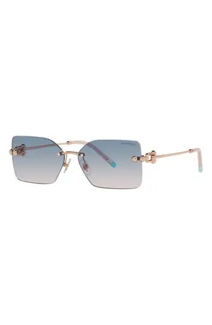 Tiffany & Co. 59mm Rectangular Sunglasses - Rose Gold