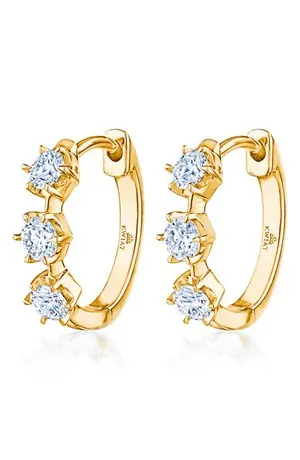 Kwiat Starry Night Diamond Huggie Hoop Earrings - Yellow Gold