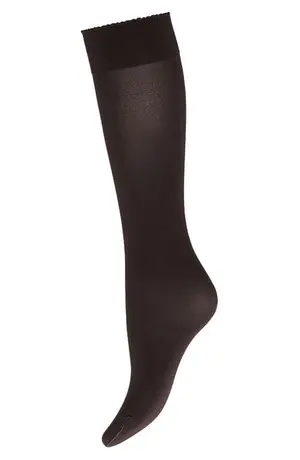 Wolford Velvet De Luxe Knee High Socks - Nearly Black