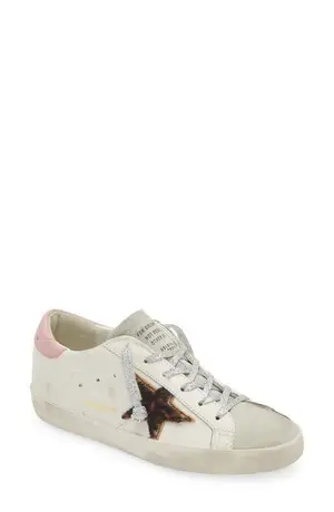 GOLDEN GOOSE Super-star Low Top Sneaker - White/leopard