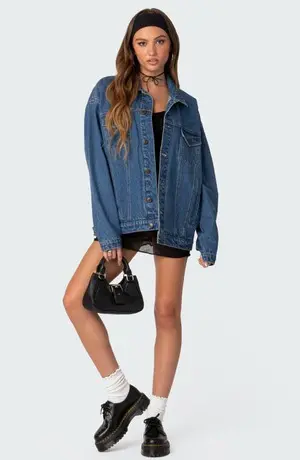 EDIKTED Dalia Oversize Denim Jacket