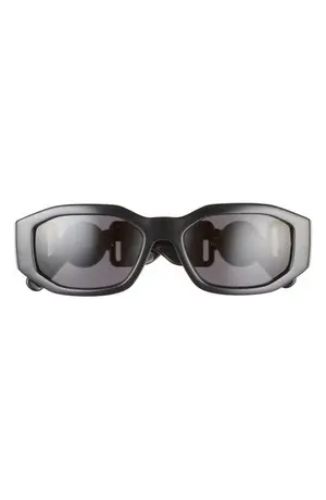 Versace 53mm Rectangular Sunglasses - Dark Grey