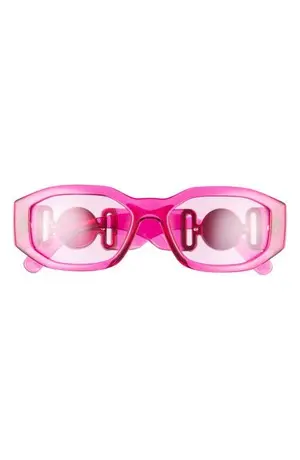 Versace Versace 53mm Rectangular Sunglasses Fuchsia