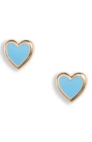 Anzie Heart Stud Earrings - Blue