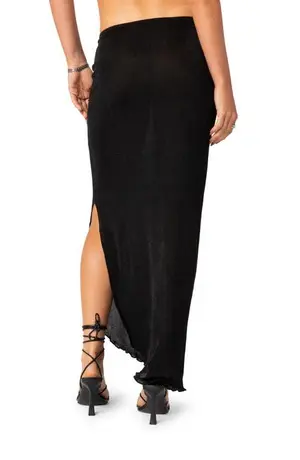 EDIKTED Milan Slit Maxi Skirt - Black