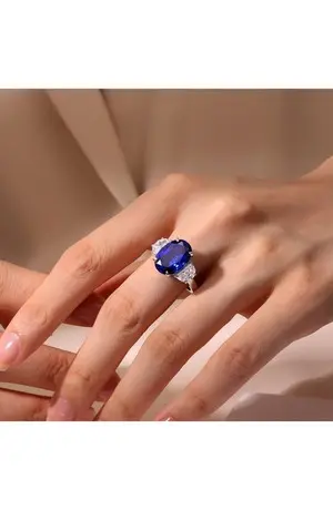 Lafonn Lab-created Sapphire And Simulated Diamond Ring