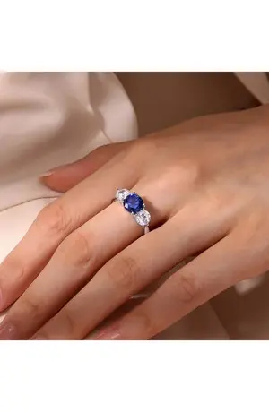 Lafonn Classic Sapphire And Simulated Diamond Ring