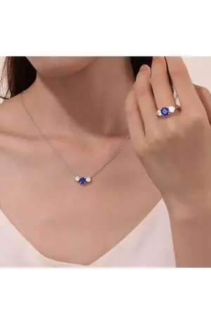 Lafonn Classic Sapphire And Simulated Diamond Ring