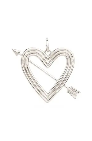 Adina Reyter Heart Arrow Charm - Sterling Silver