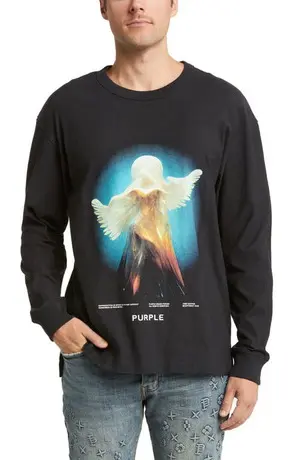 PURPLE BRAND Angel Long Sleeve Graphic T-shirt