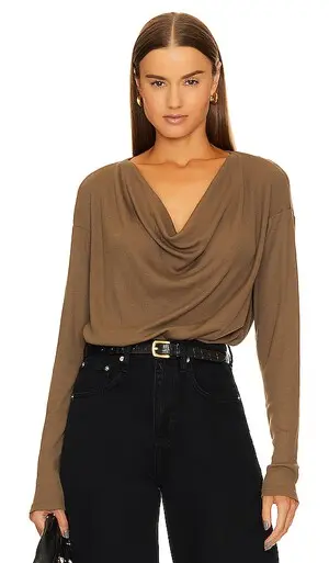 BOBI Cowl Neck Blouse