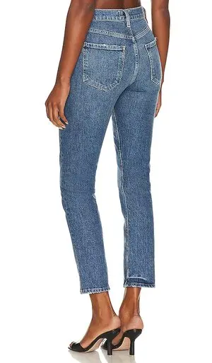 AGOLDE Riley Long High Rise Straight Jeans - Moor