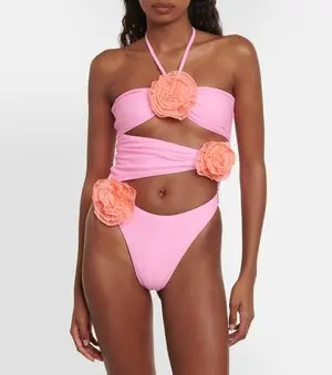 SAME Rose Cutout One-piece Swimsuit