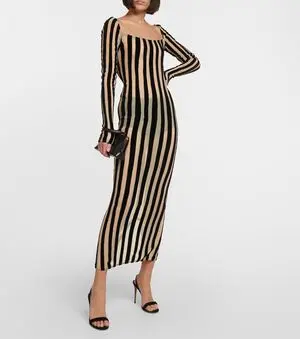 LAQUAN SMITH Striped Gown