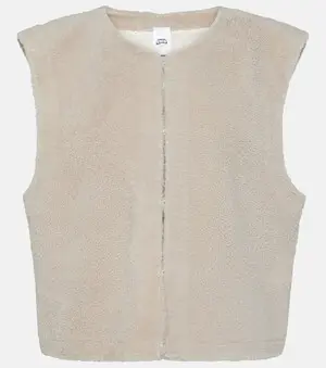 JETSET Sleeveless Shearling Vest - Neutrals