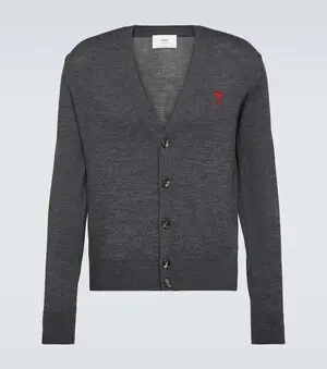 AMI Paris De Cœur Wool Cardigan