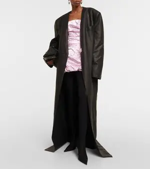 Attico Leather Maxi Coat