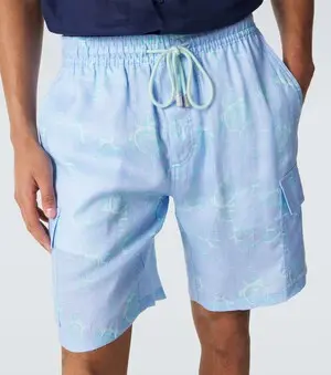 Vilebrequin Linen Cargo Shorts - Blue