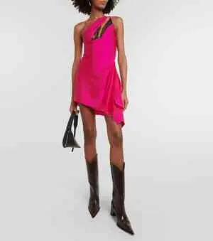 Coperni Asymmetric One-shoulder Minidress - Pink