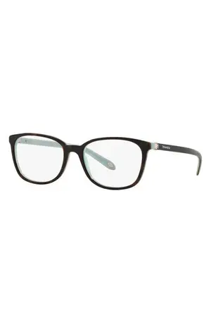Tiffany & Co. 51mm Rectangular Eyeglasses - Havana Blue