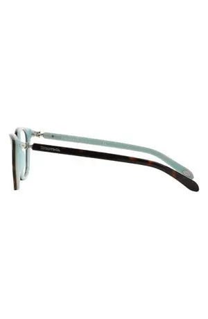 Tiffany & Co. 51mm Rectangular Eyeglasses - Havana Blue