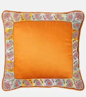 Etro Embroidered Cushion - Orange