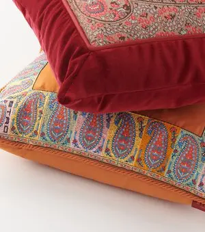 Etro Embroidered Cushion - Orange