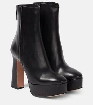 Women's Leather Platform Booties