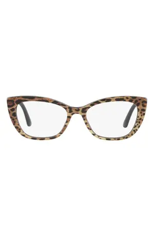 Dolce & Gabbana 54mm Cat Eye Optical Glasses - Black Brown