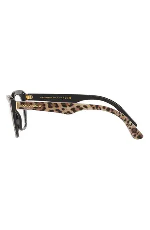 Dolce & Gabbana 54mm Cat Eye Optical Glasses - Black Brown