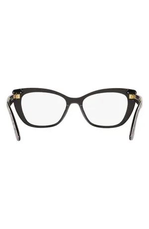 Dolce & Gabbana 54mm Cat Eye Optical Glasses - Black Brown