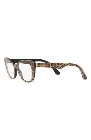 Dolce & Gabbana 54mm Cat Eye Optical Glasses - Black Brown