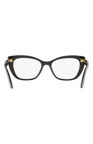 Dolce & Gabbana 54mm Cat Eye Optical Glasses - Black Brown