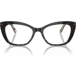 Dolce & Gabbana 54mm Cat Eye Optical Glasses - White Havana