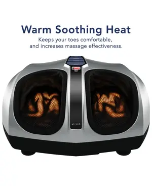 MIKO Shiatsu Foot Massager Machine With Kneading And Switchable Heat - Silver
