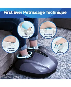 MIKO Shiatsu Foot Massager Machine With Kneading And Switchable Heat - Silver