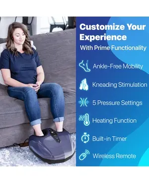 MIKO Shiatsu Foot Massager Machine With Kneading And Switchable Heat - Grey