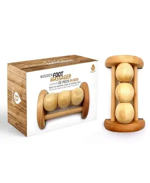 PURSONIC All Wooden Foot Massager Roller - Natural