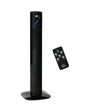HOMCOM Freestanding Oscillating Tower Fan W/ 12h Timer - Black