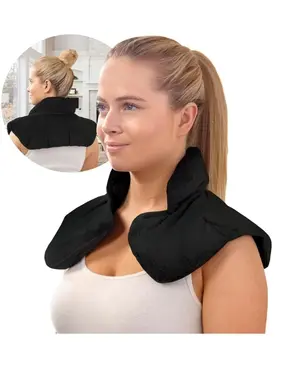 SHARPER IMAGE Warming & Cooling Aromatherapy Neck & Shoulder Wrap Pad Blk