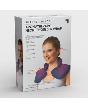 SHARPER IMAGE Warming & Cooling Aromatherapy Neck & Shoulder Wrap Pad - Navy