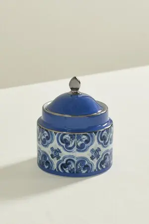 Dolce & Gabbana Printed Porcelain Sugar Bowl - Blue