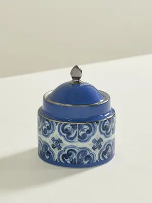 Dolce & Gabbana Printed Porcelain Sugar Bowl - Blue
