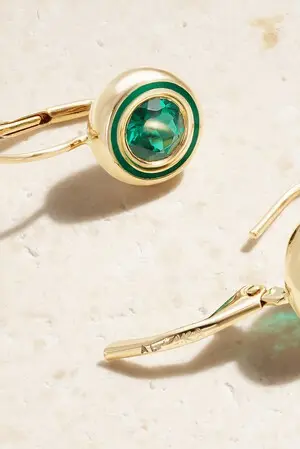 Alison Lou Cocktail Emerald And Enamel Earrings