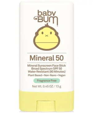 SUN BUM Baby Bum Spf 50 Mineral Sunscreen Face Stick - No Color