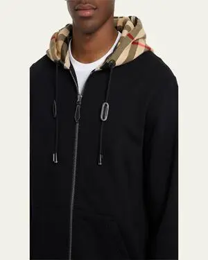 Burberry Samuel Full-zip Check Hoodie