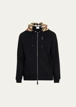Burberry Samuel Full-zip Check Hoodie